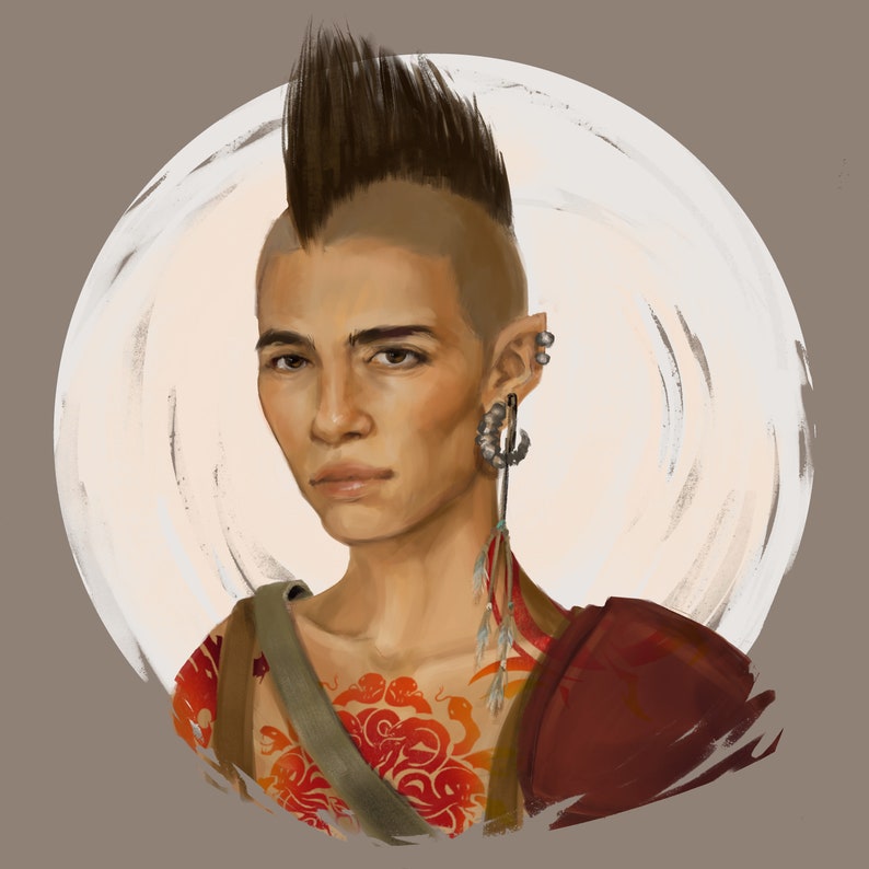 Custom Fantasy Character Bust Portrait | Character Commission Painting ...
