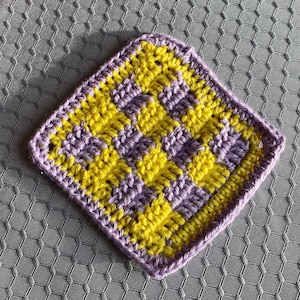 Digital Pattern - Handmade Crochet Checkered Coaster - Etsy