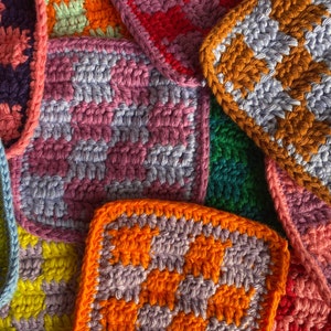 Digital Pattern - Handmade Crochet Checkered Coaster - Etsy