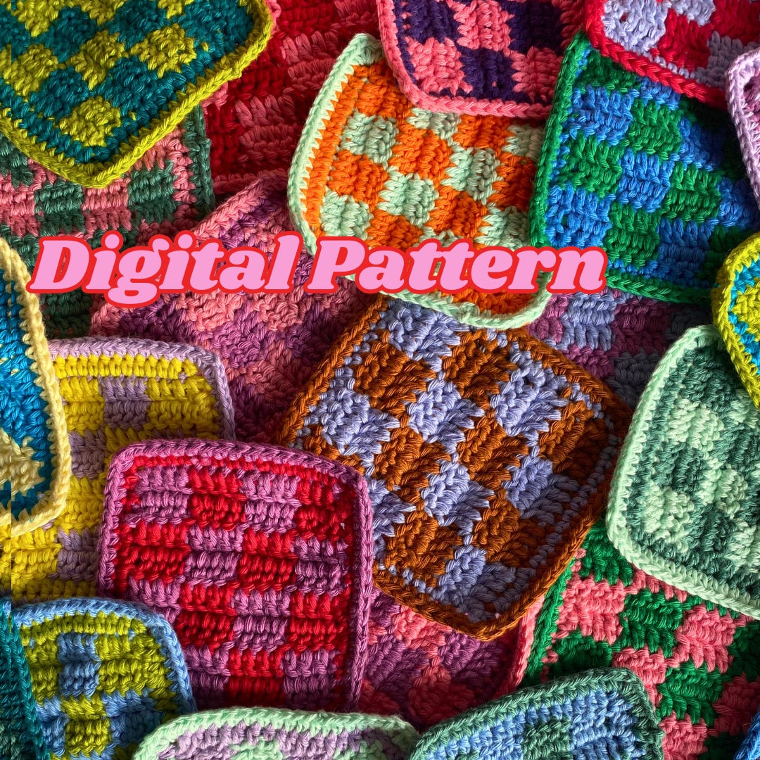 Digital Pattern - Handmade Crochet Checkered Coaster - Etsy