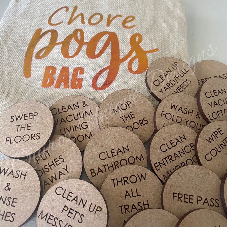 Chore Tokens File SVG for Glowforge or Laser Cutter | Chore Jar/ Bag ...