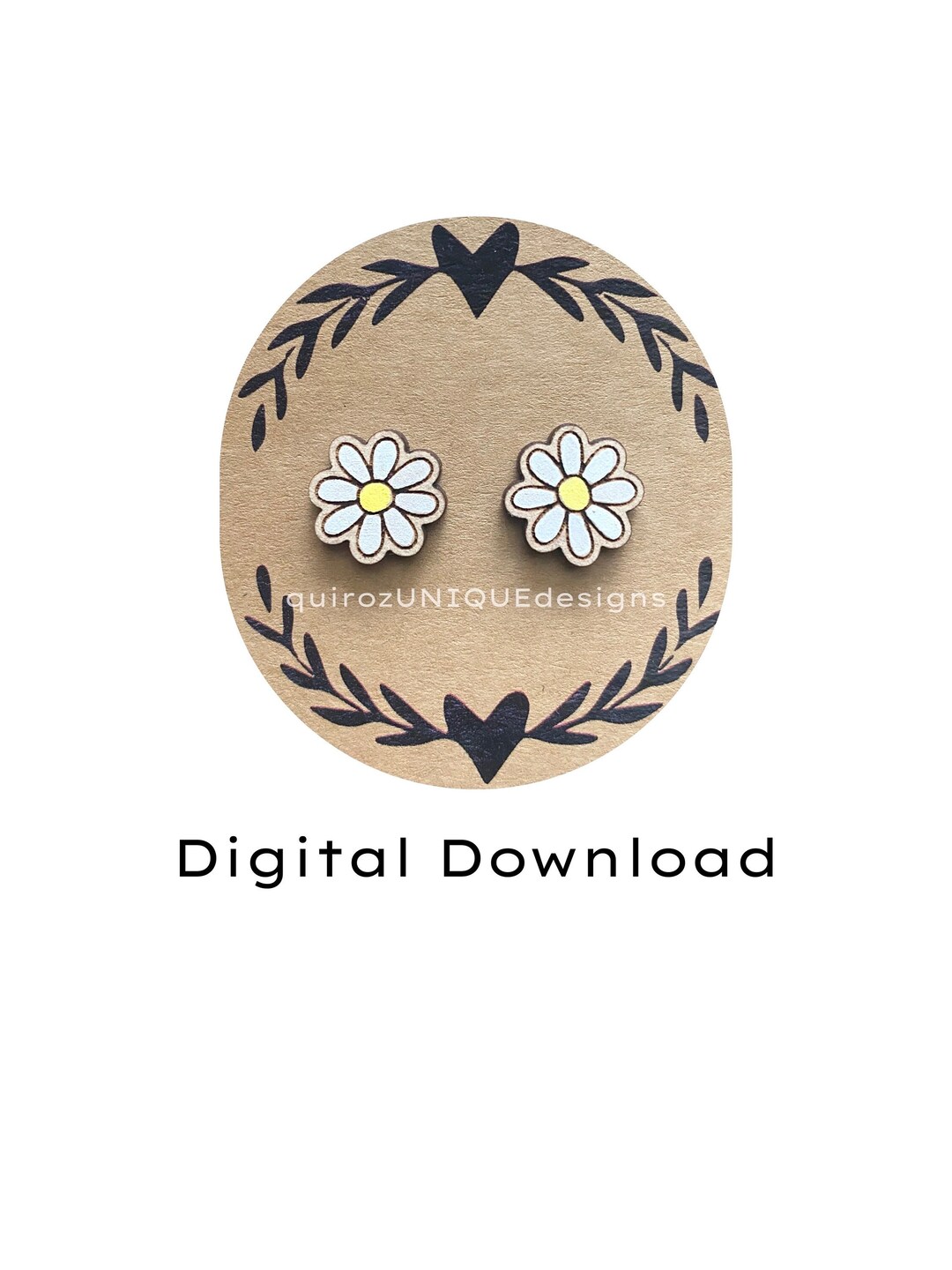 Daisy Stud Earrings SVG, Laser Ready Cut File, Glowforge Files, Summer ...
