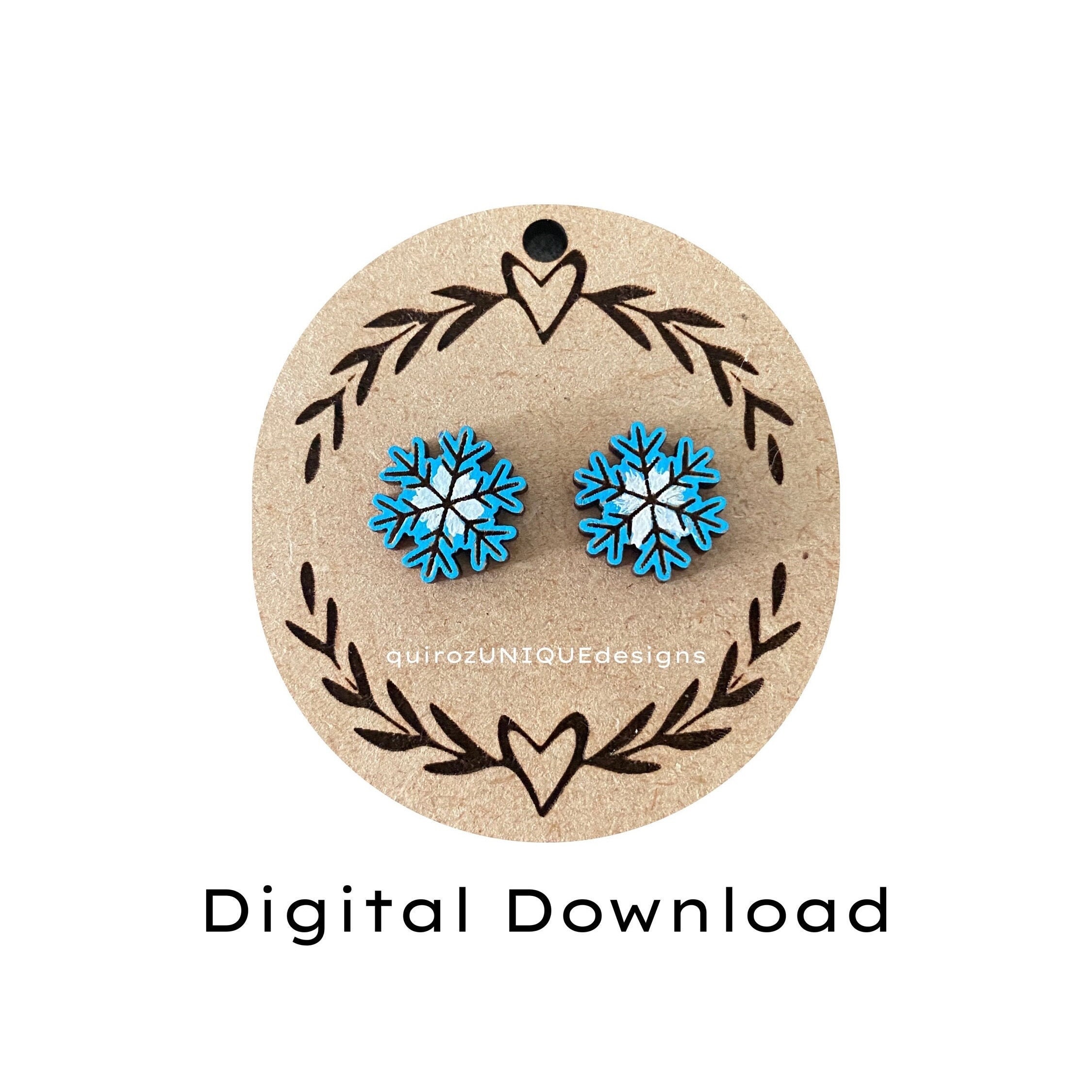 Snowflake SVG Stud Earrings Cut File Glowforge Laser Cut Ready Tested ...