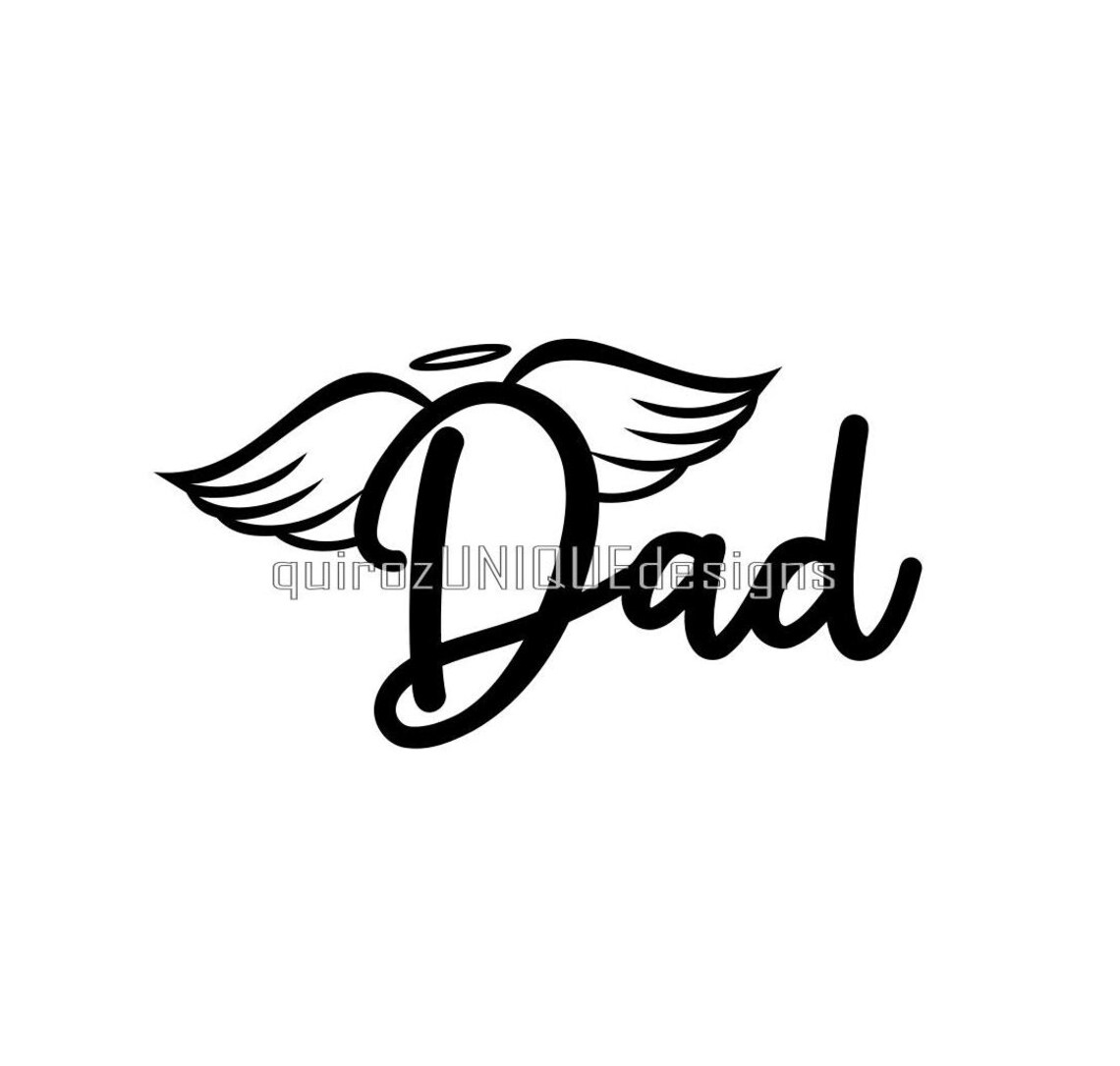 Dad in Heaven Svg, Eps, Png / Angel Dad / Memorial / Digital File ...
