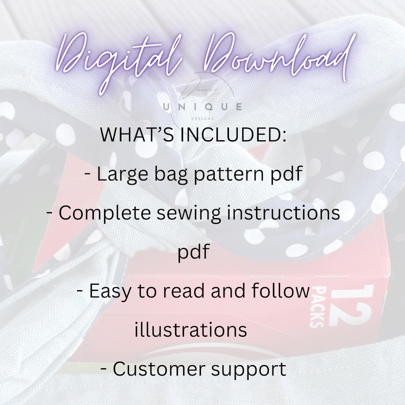 Large Tie Bag Sewing Pattern PDF | Digital Download | Reversible ...