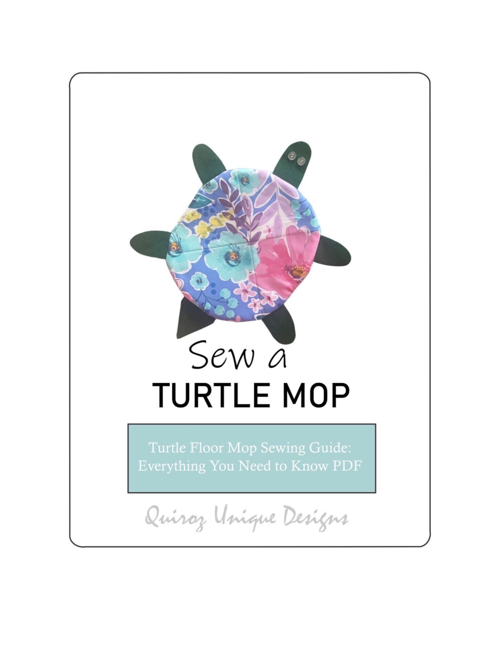 Turtle Mop SEWING Pattern Pdf | Mr Turtle Mops | DIY Mop for Drops ...