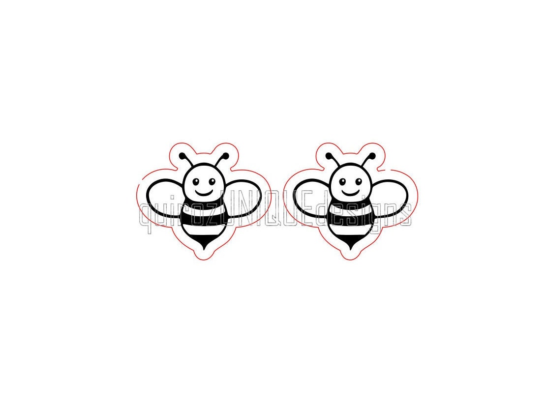 Bee Stud Earrings SVG, Laser Ready Cut File, Glowforge Files, Summer ...