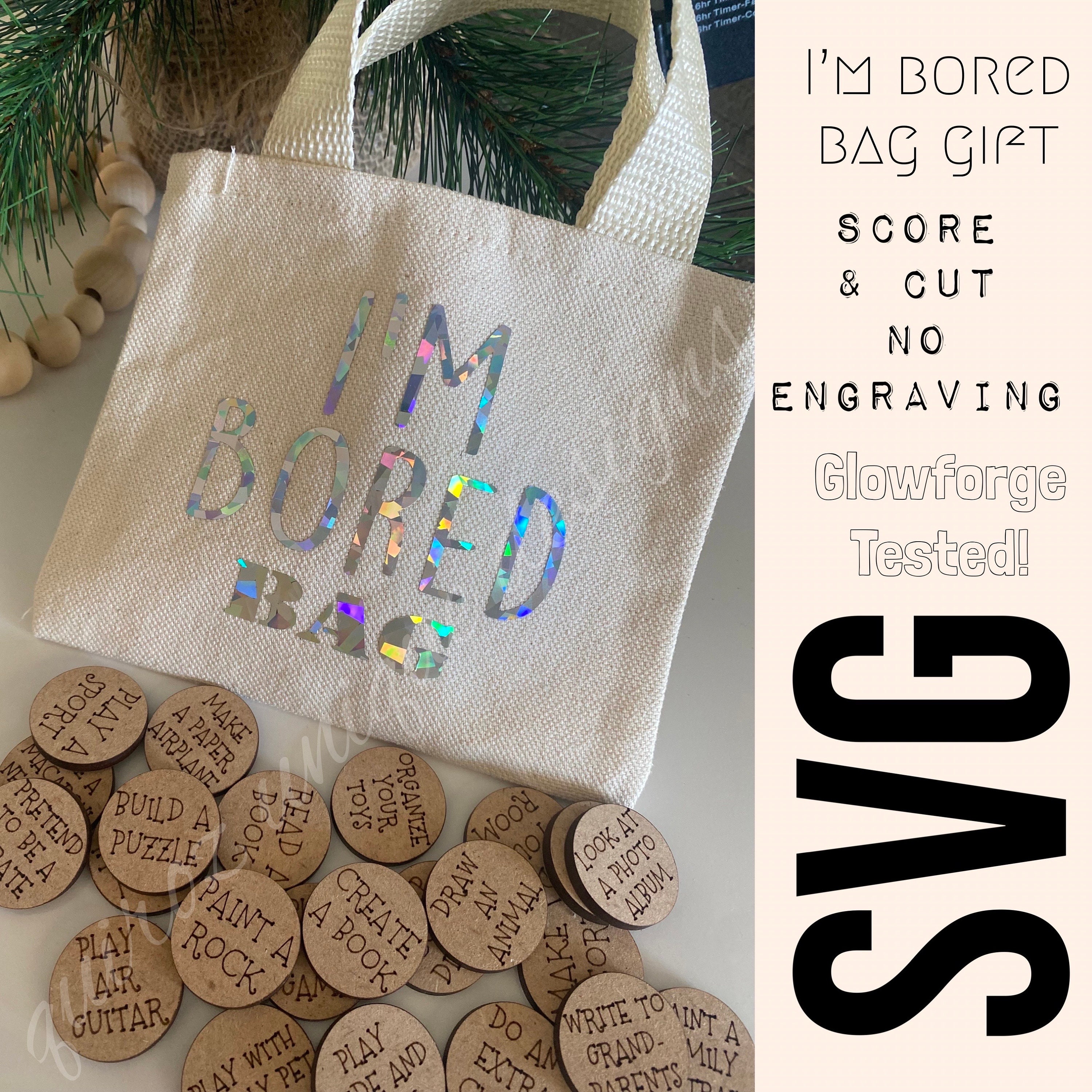 NO ENGRAVING I'm Bored Pogs SVG for Glowforge or Laser Cutter | Chore ...