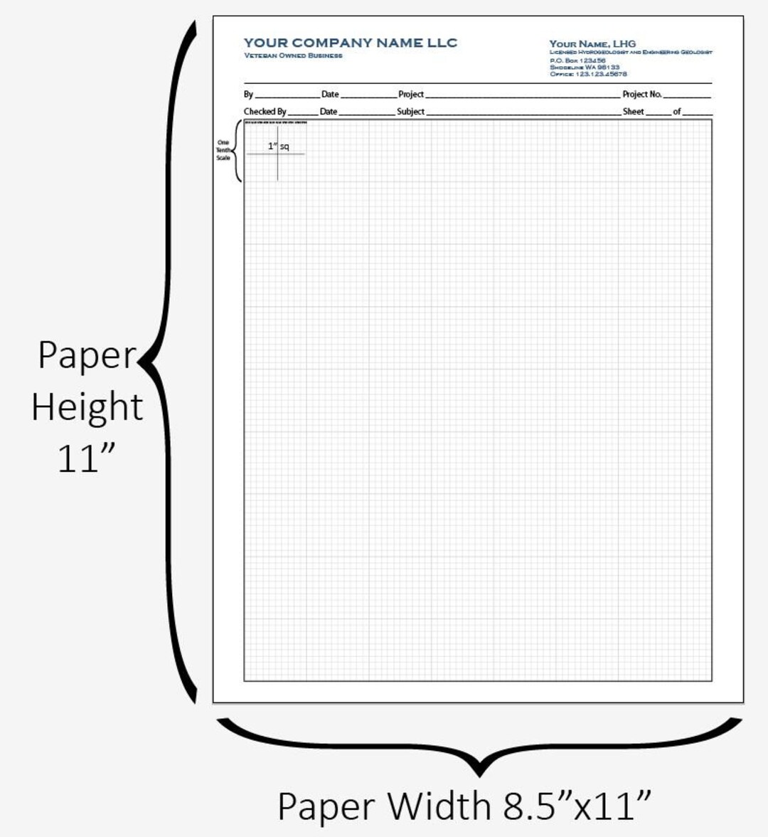 Custom Logo Printed 1/10" (one Tenth Inch) Scale Graph Paper Pad 8.5x11 ...