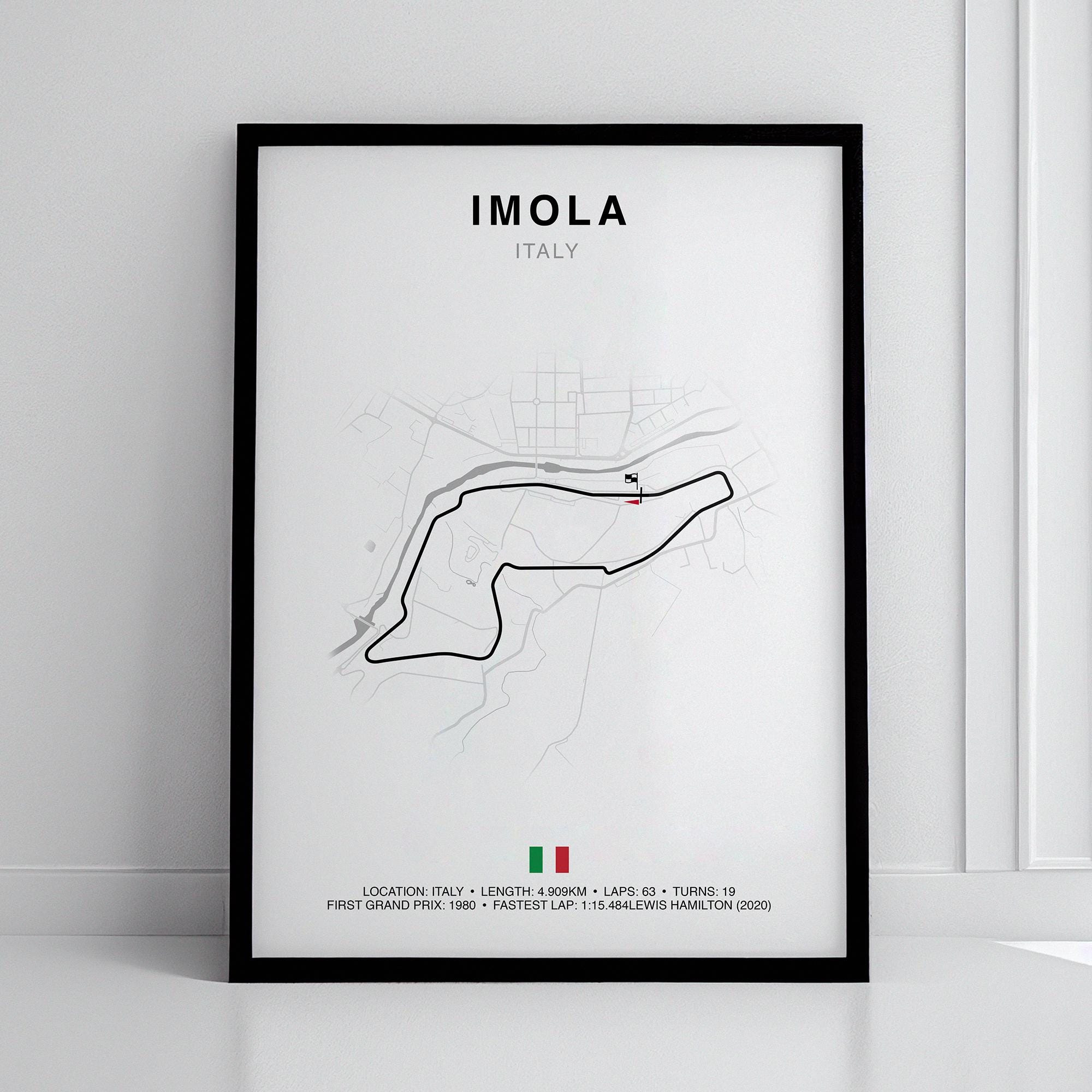 Imola Italian Grand Prix Circuit Print, Formula 1 Track Poster, Office ...