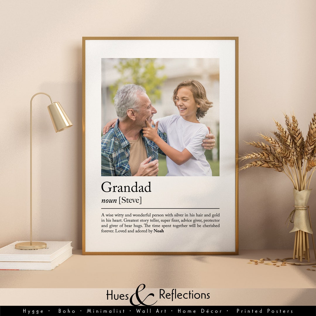 Personalised Grandad Definition Print - Custom Gift With Photo for ...