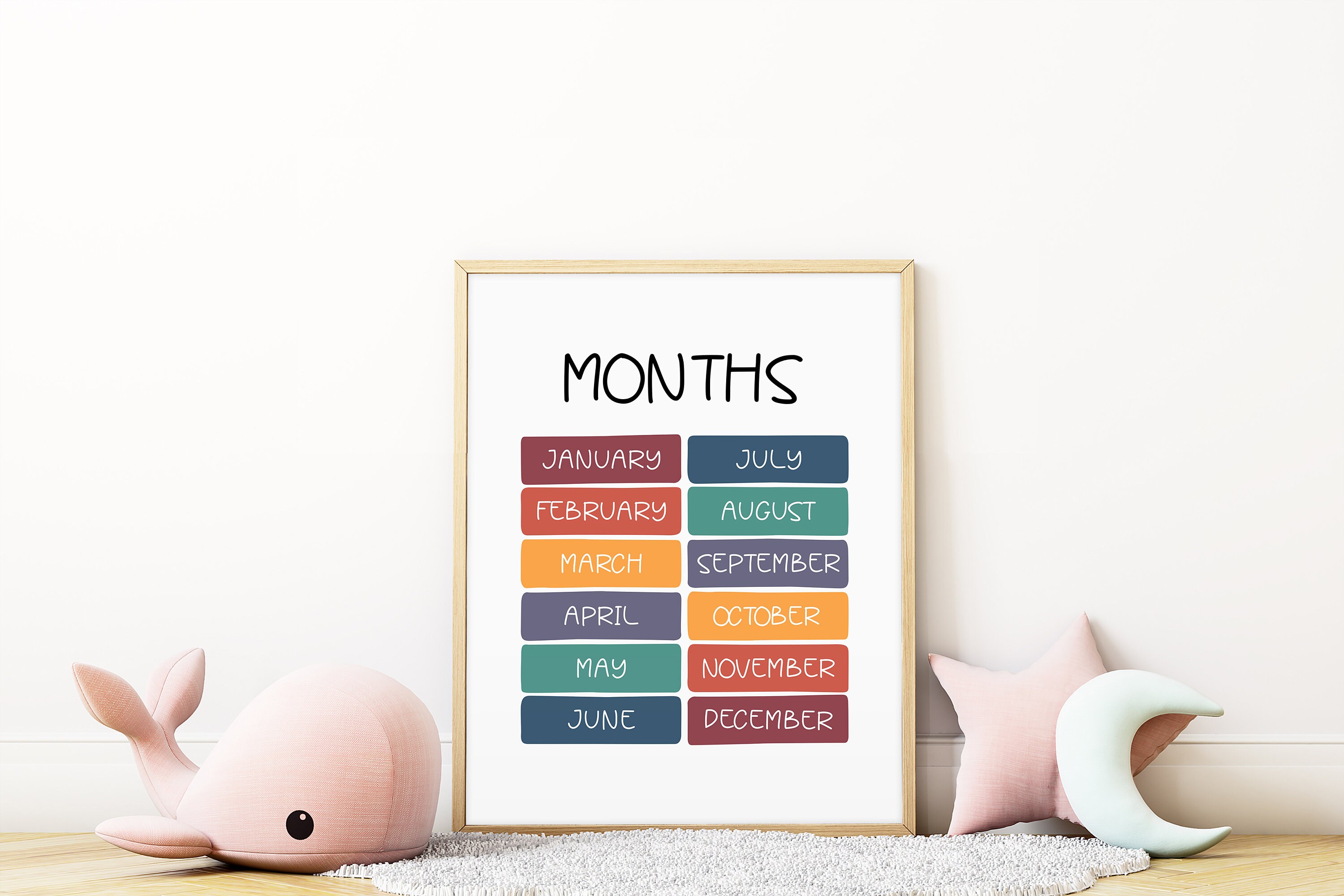 Months of the Year Print Montessori Education Poster Nursery - Etsy UK