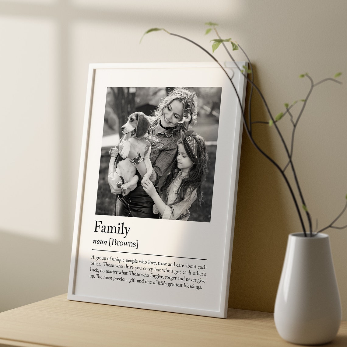 Personalised Family Definition Print With Photo, Gift for Family ...