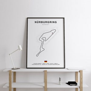 Nurburgring Grand Prix Circuit Print, Formula 1 Track Poster, Office ...