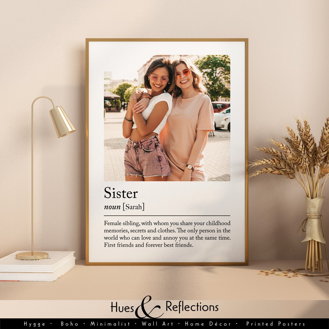 Personalised Sister Definition Print - Custom Gift With Photo for Your ...