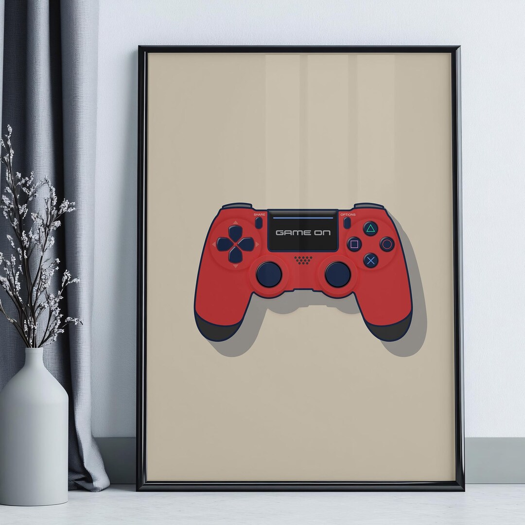 Video Game Controller, Vintage Gaming Room Controller Print, Video Game ...