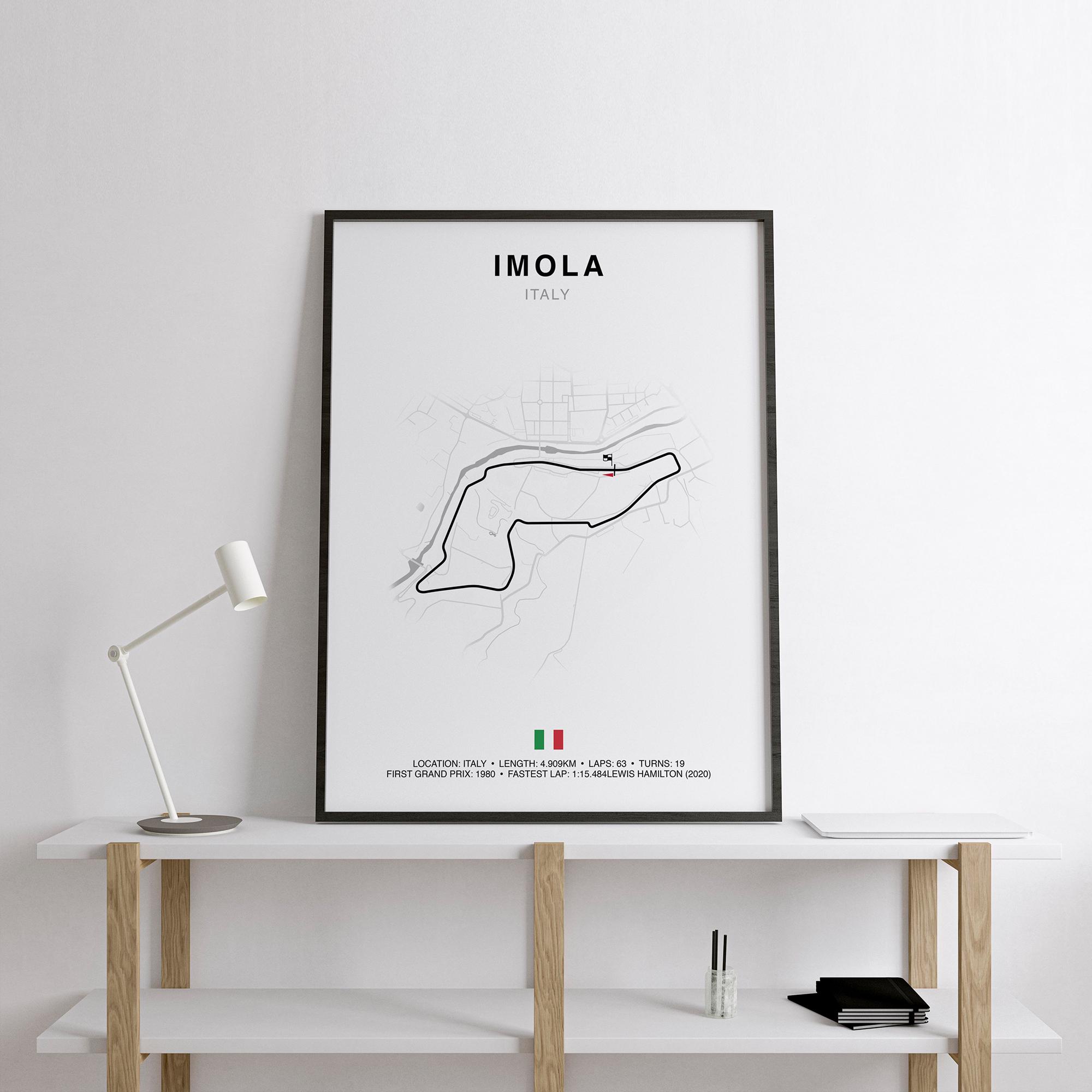 Imola Italian Grand Prix Circuit Print, Formula 1 Track Poster, Office ...