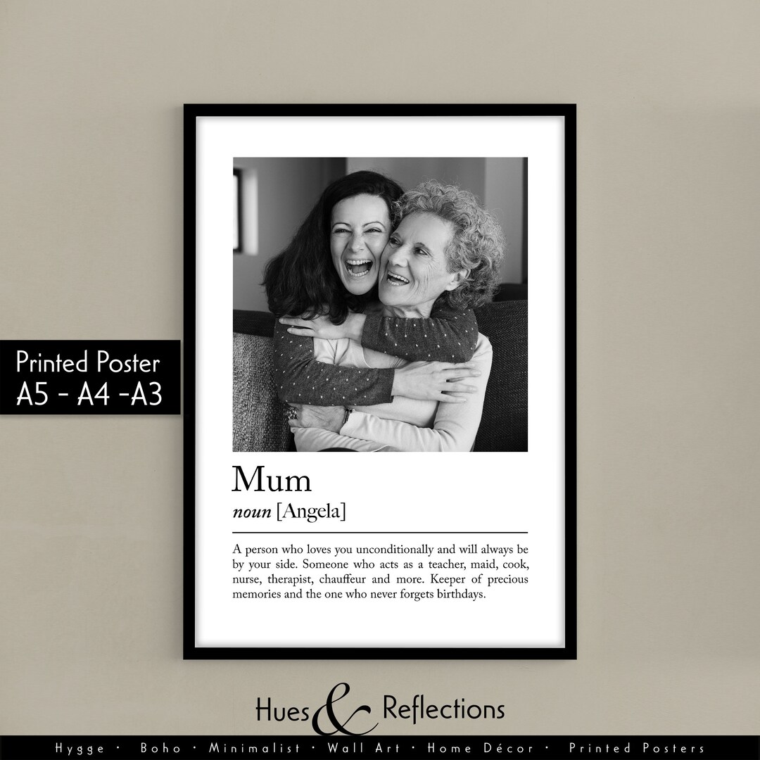 Personalised Mum Definition Print - Custom Gift With Photo for Mothers ...