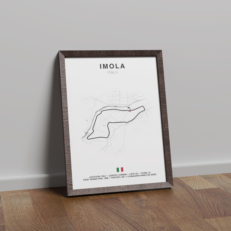 Imola Italian Grand Prix Circuit Print, Formula 1 Track Poster, Office ...