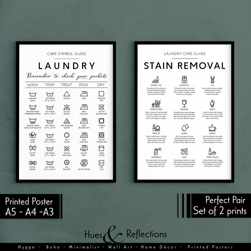 Laundry Cheat Sheet - Etsy