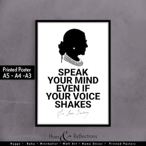 Speak Your Mind Even If Your Voice Shakes, Feminist Quotes From Ruth ...