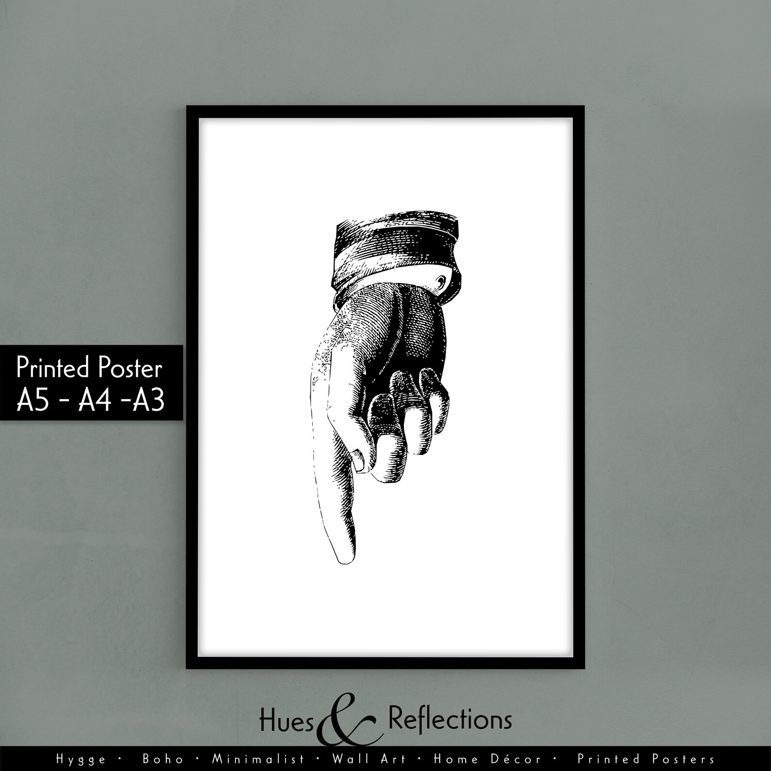 Victorian Style Retro Hand Drawing With Pointed Finger, Finger Pointing ...