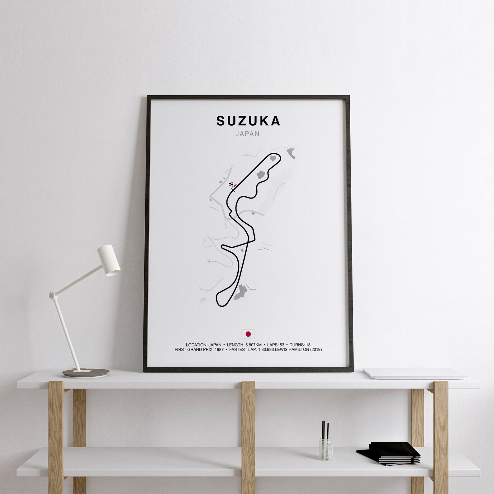 Japanese Grand Prix Circuit Print, Suzuka Formula 1 Track Poster ...