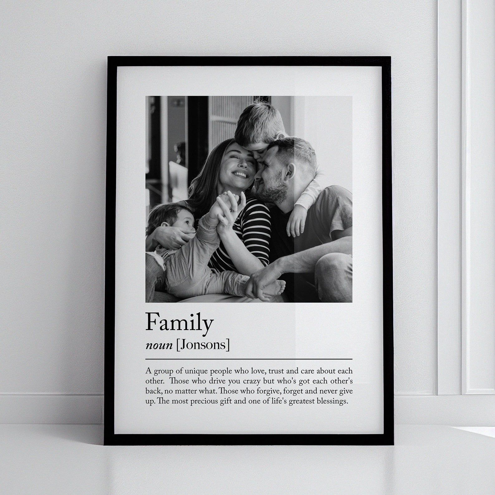 Personalised Family Definition Print With Photo, Gift for Family ...