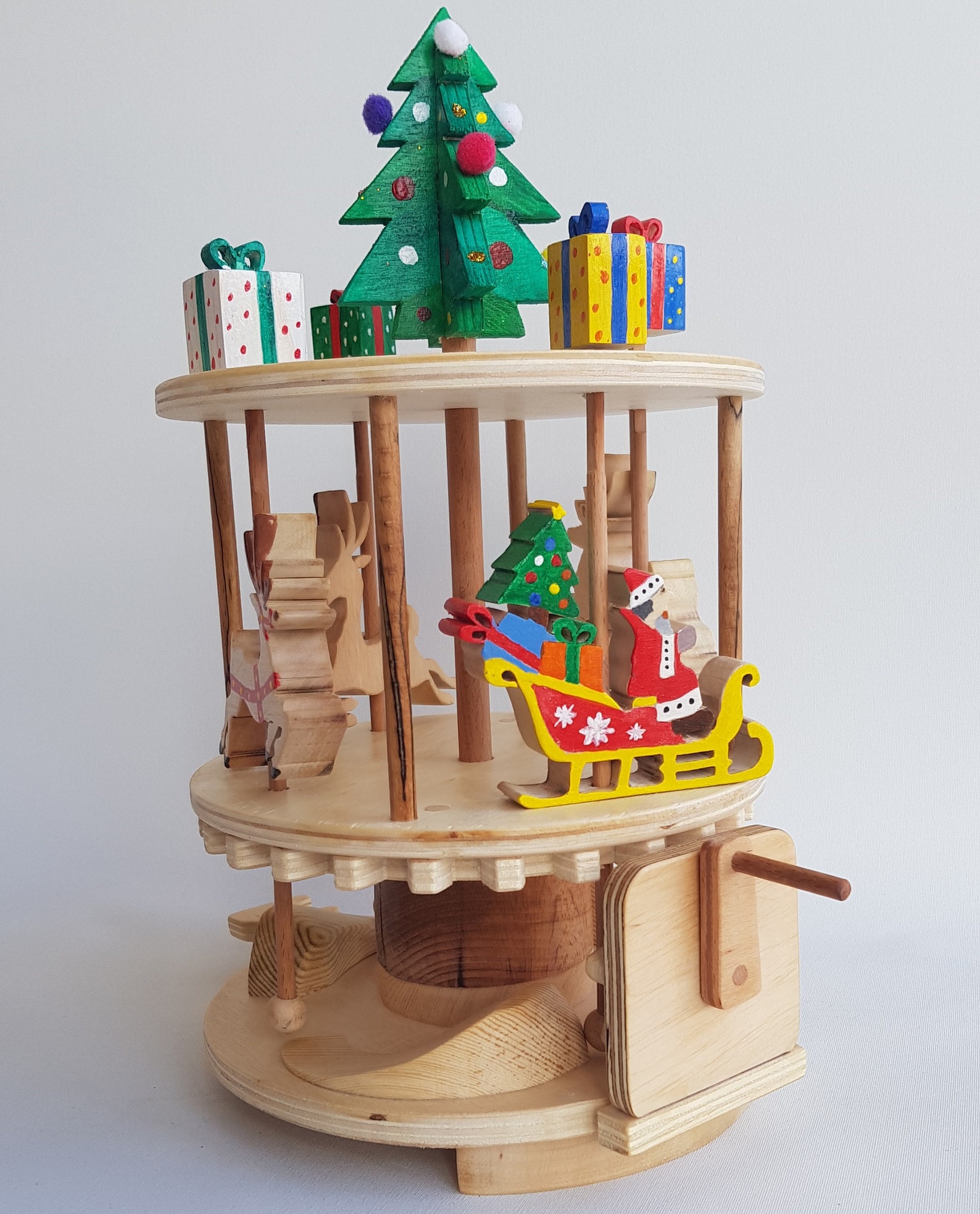 Wooden Santa Claus Carousel Plans: Christmas Automaton Toy (PDF ...