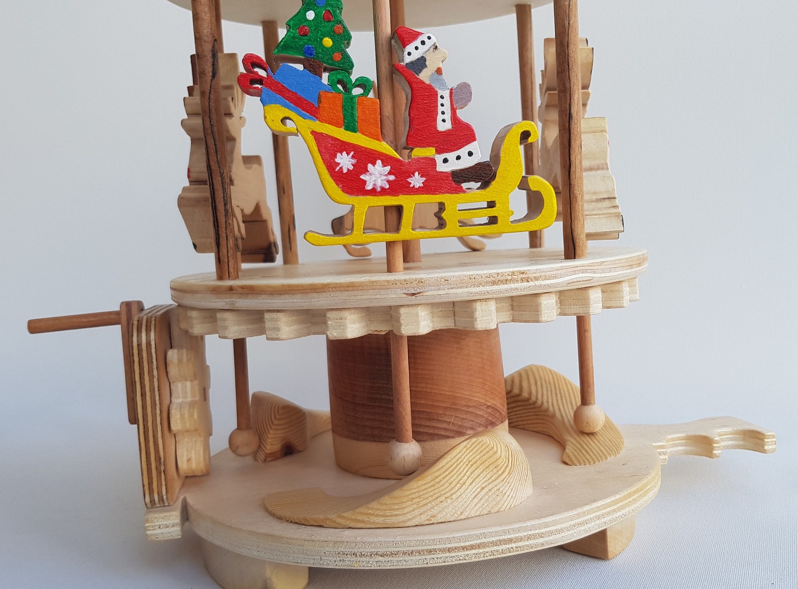 Wooden Santa Claus Carousel Plans: Christmas Automaton Toy (PDF ...