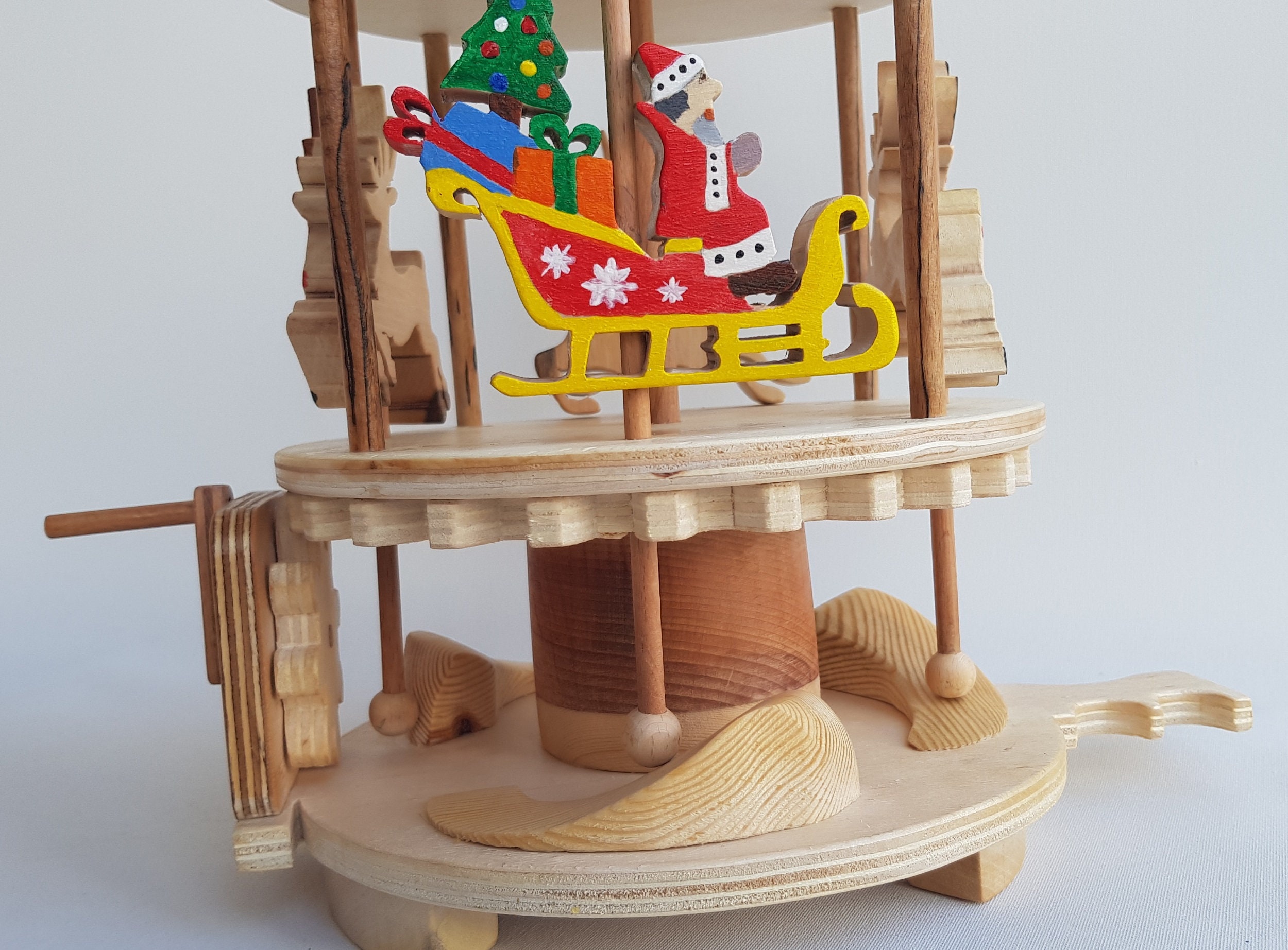 Wooden Santa Claus Carousel Plans: Christmas Automaton Toy (PDF ...