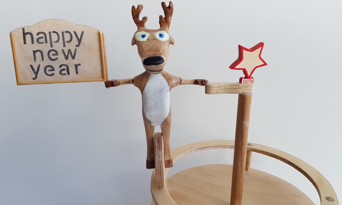 Wooden Unicycle Deer Automata Toy Plans (PDF Download) - Etsy