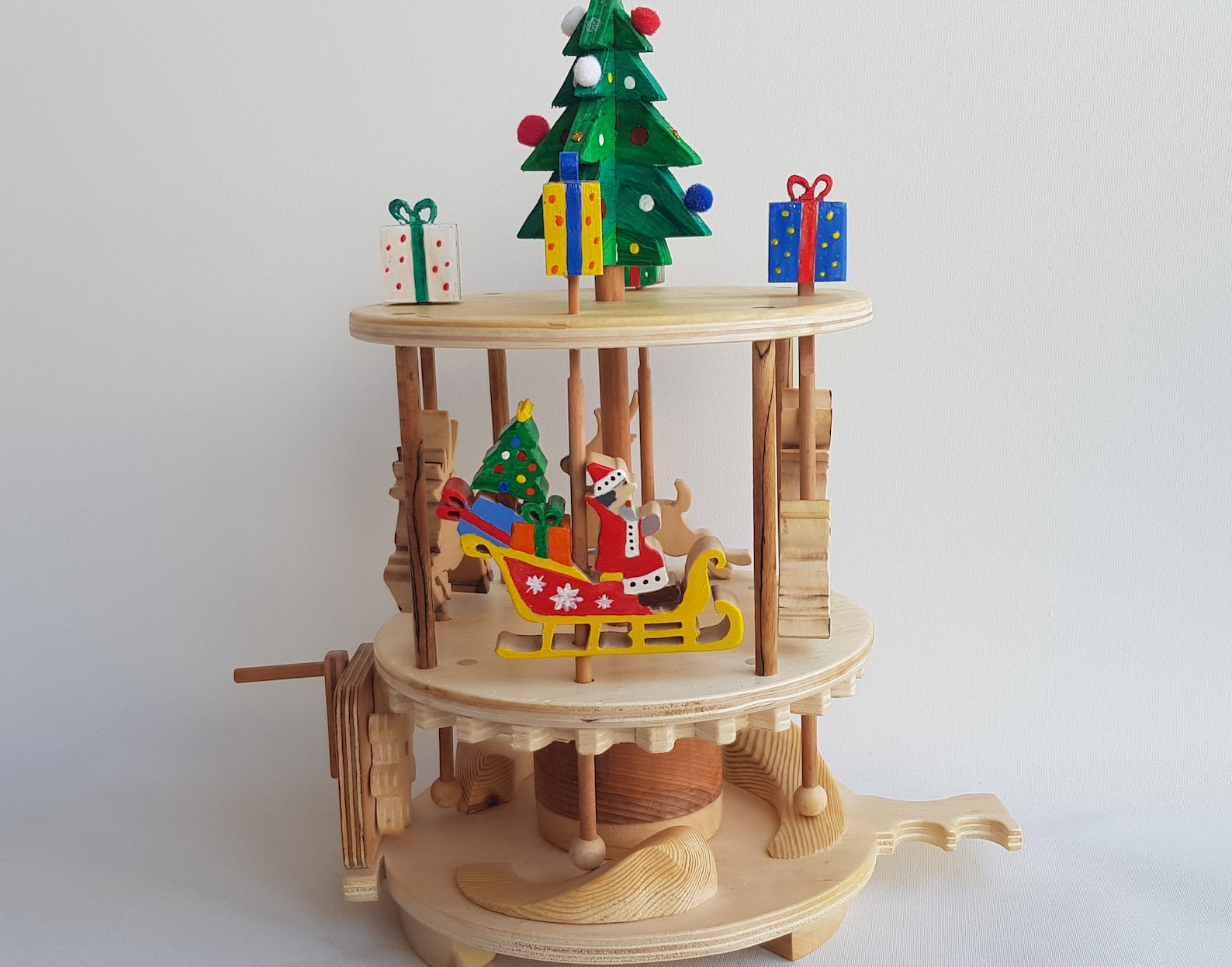 Wooden Santa Claus Carousel Plans: Christmas Automaton Toy (PDF ...