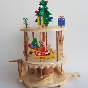 Wooden Santa Claus Carousel Plans: Christmas Automaton Toy (PDF ...