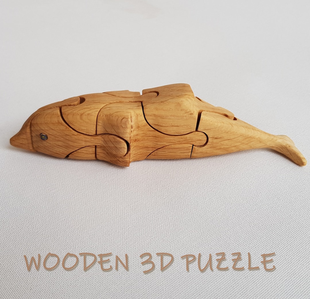 Wooden 3D Puzzle Dolphin Toy Plans and Patterns for Kids - 3D Dolphin ...