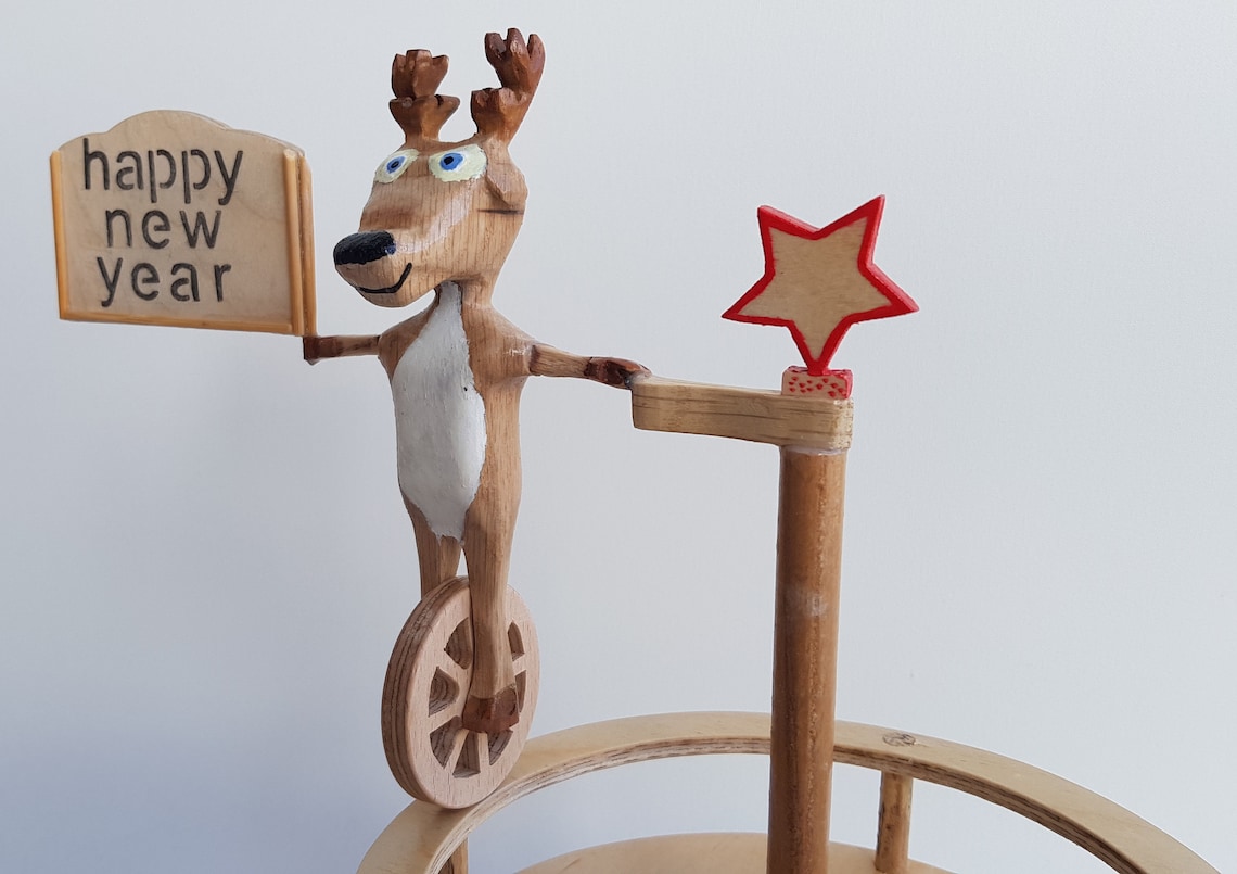 Wooden Unicycle Deer Automata Toy Plans (PDF Download) - Etsy