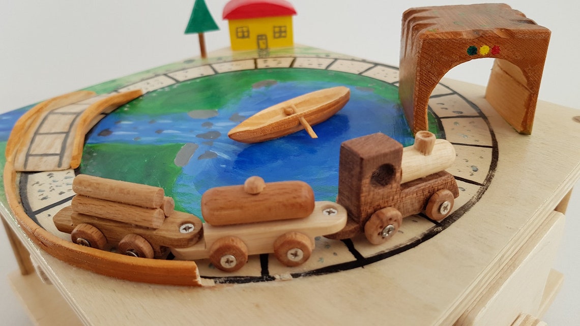 Wooden Automata Carousel Train Toy Plans, DIY (PDF Download) - Etsy