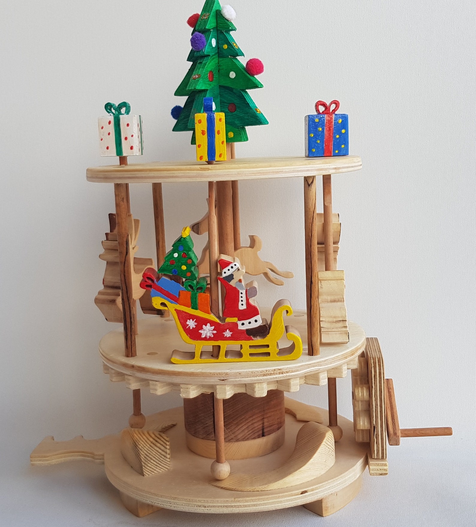 Wooden Santa Claus Carousel Plans: Christmas Automaton Toy (PDF ...