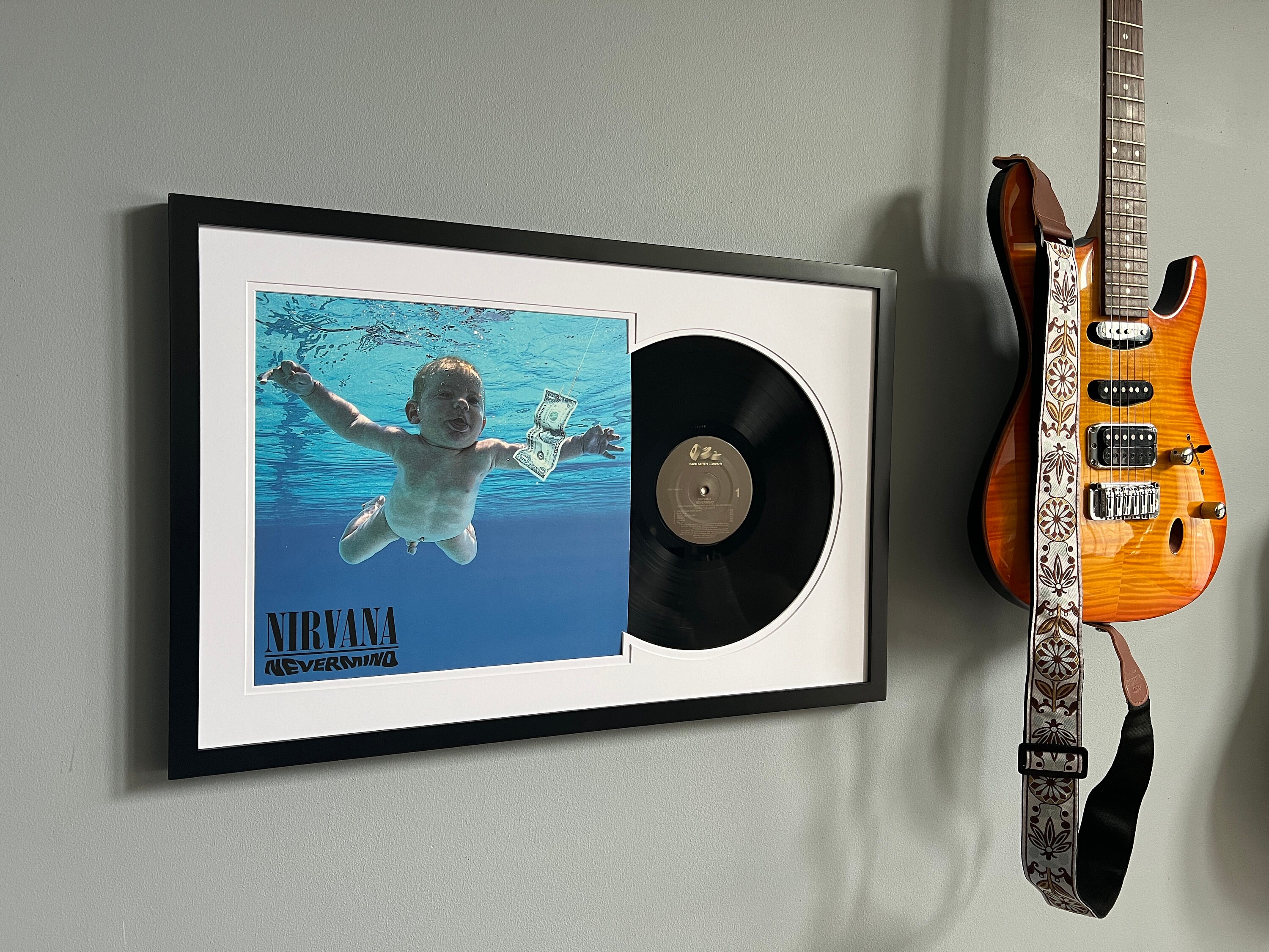 Nirvana - Nevermind, Framed Vinyl Record & Album Cover, Ready to Hang ...