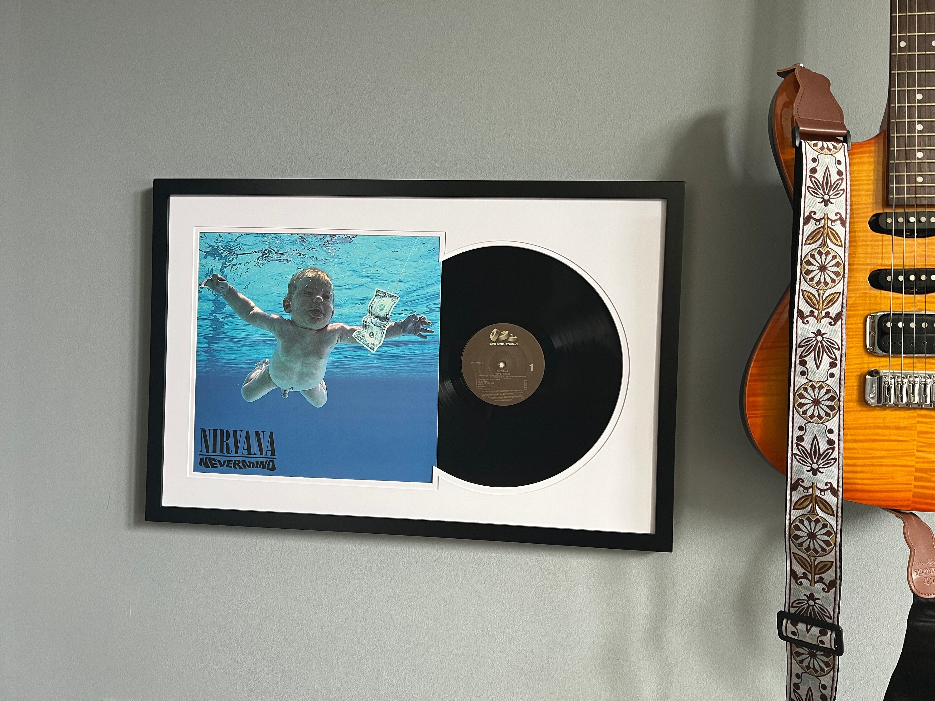 Nirvana - Nevermind, Framed Vinyl Record & Album Cover, Ready to Hang ...