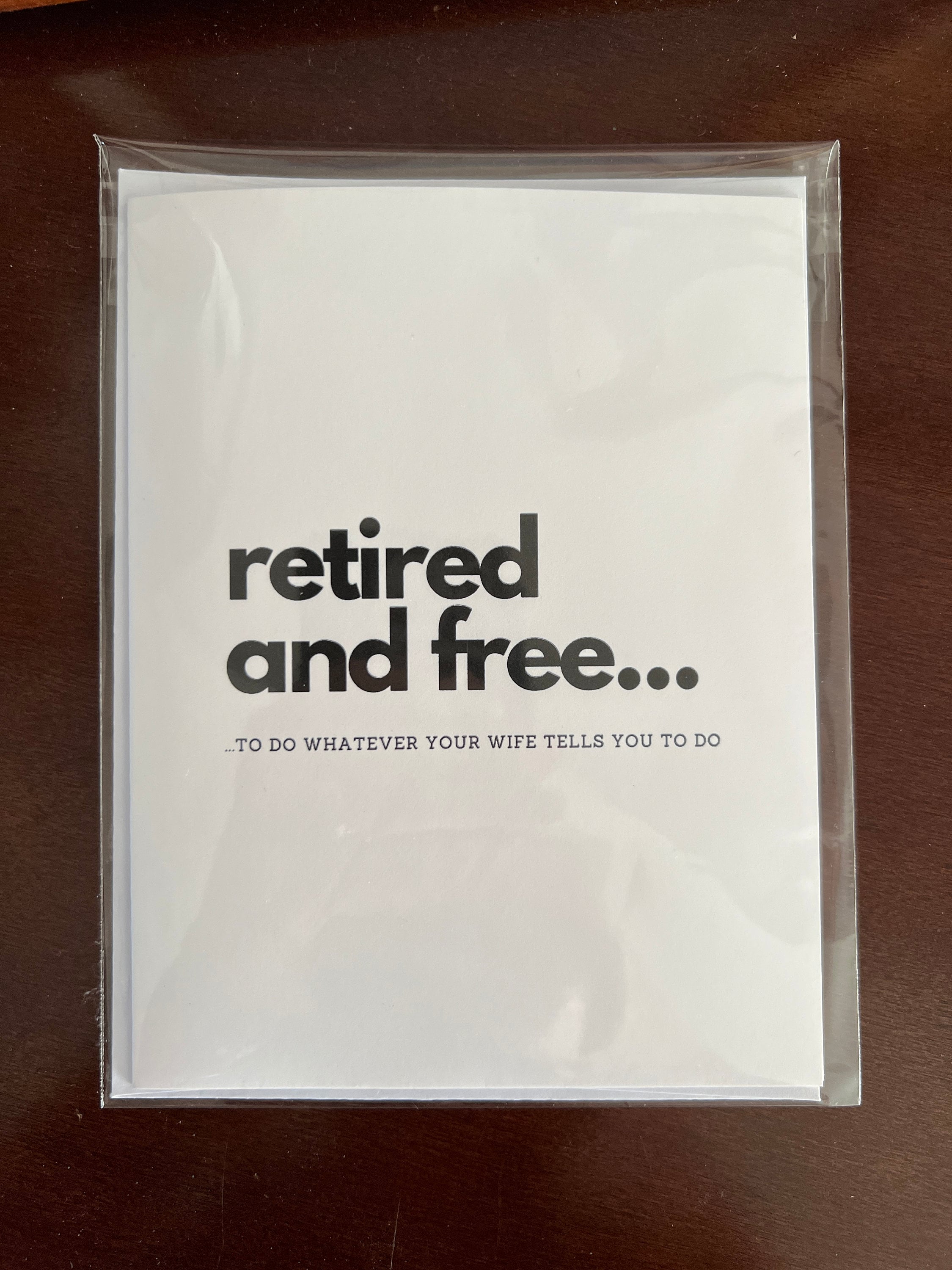 Funny Retirement Card blank Retired and Free, Handmade, Custom Cards - Etsy