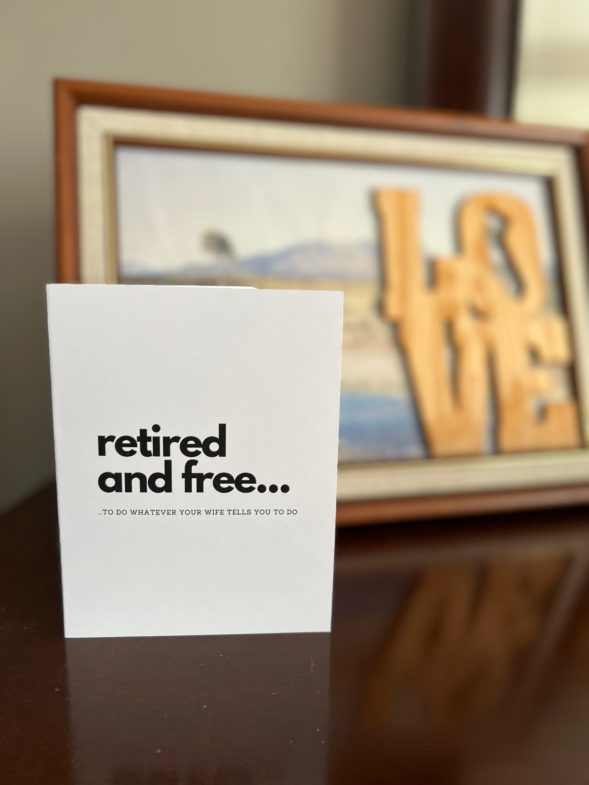 Funny Retirement Card (blank) - Retired and Free, Handmade, Custom ...