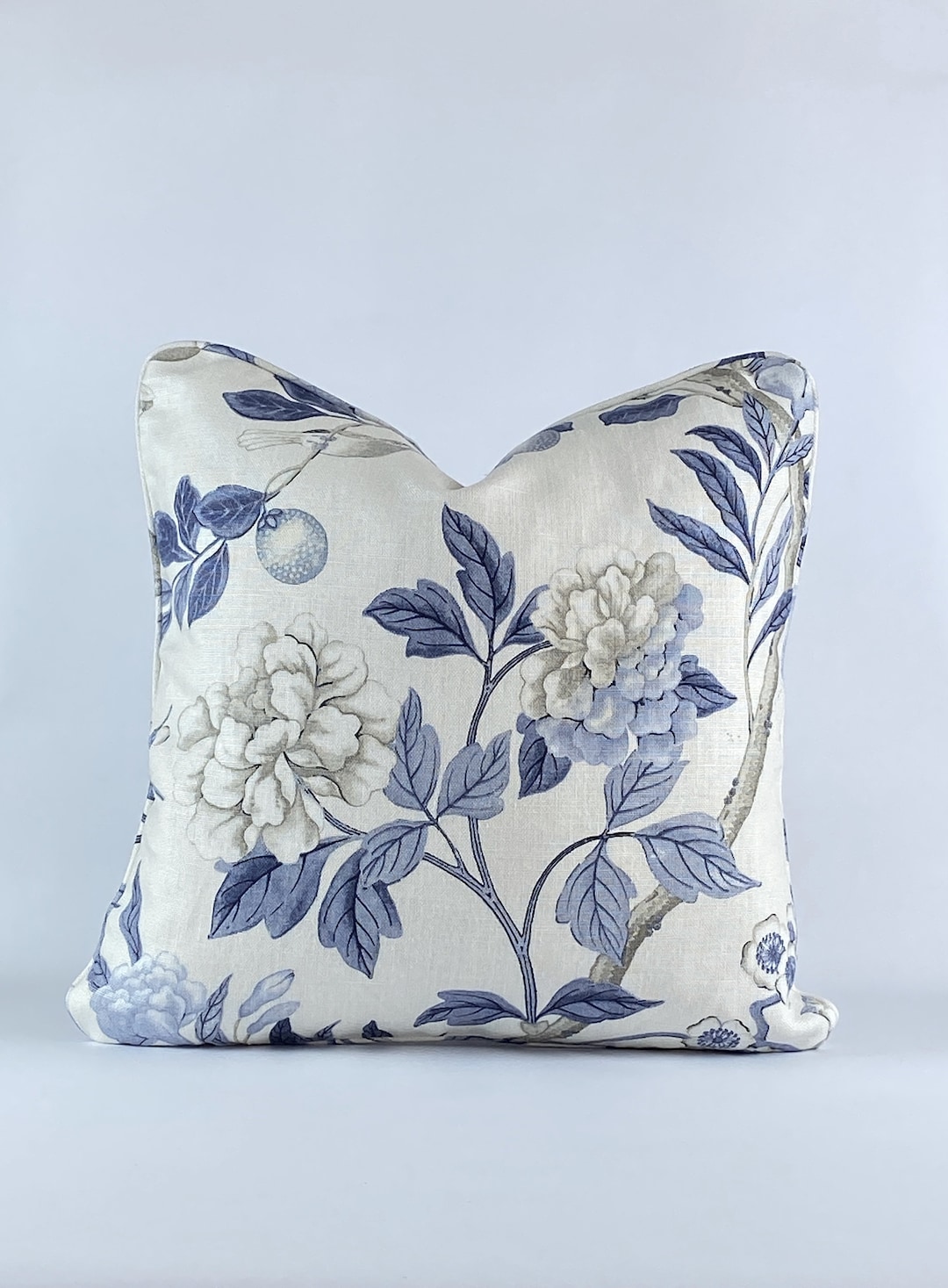 G P & J Baker Emperors Garden 18 X 18 Inch Double Sided Cushion/pillow Cover in Blue/cream - Etsy