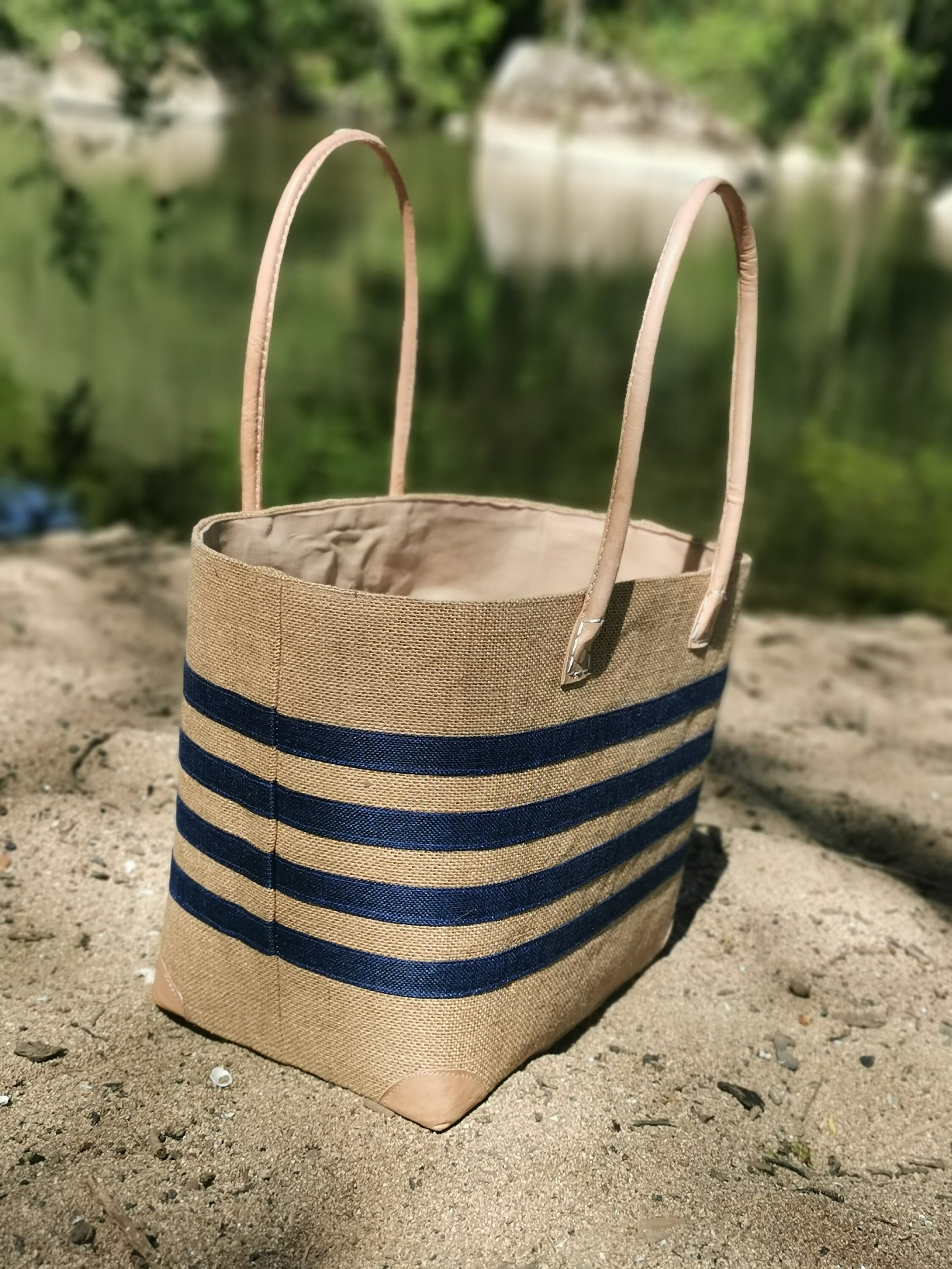 Grand sac de plage sac de plage de toile de jute cabas | Etsy Grand sac de plage sac de plage de toile de jute cabas | Etsy
