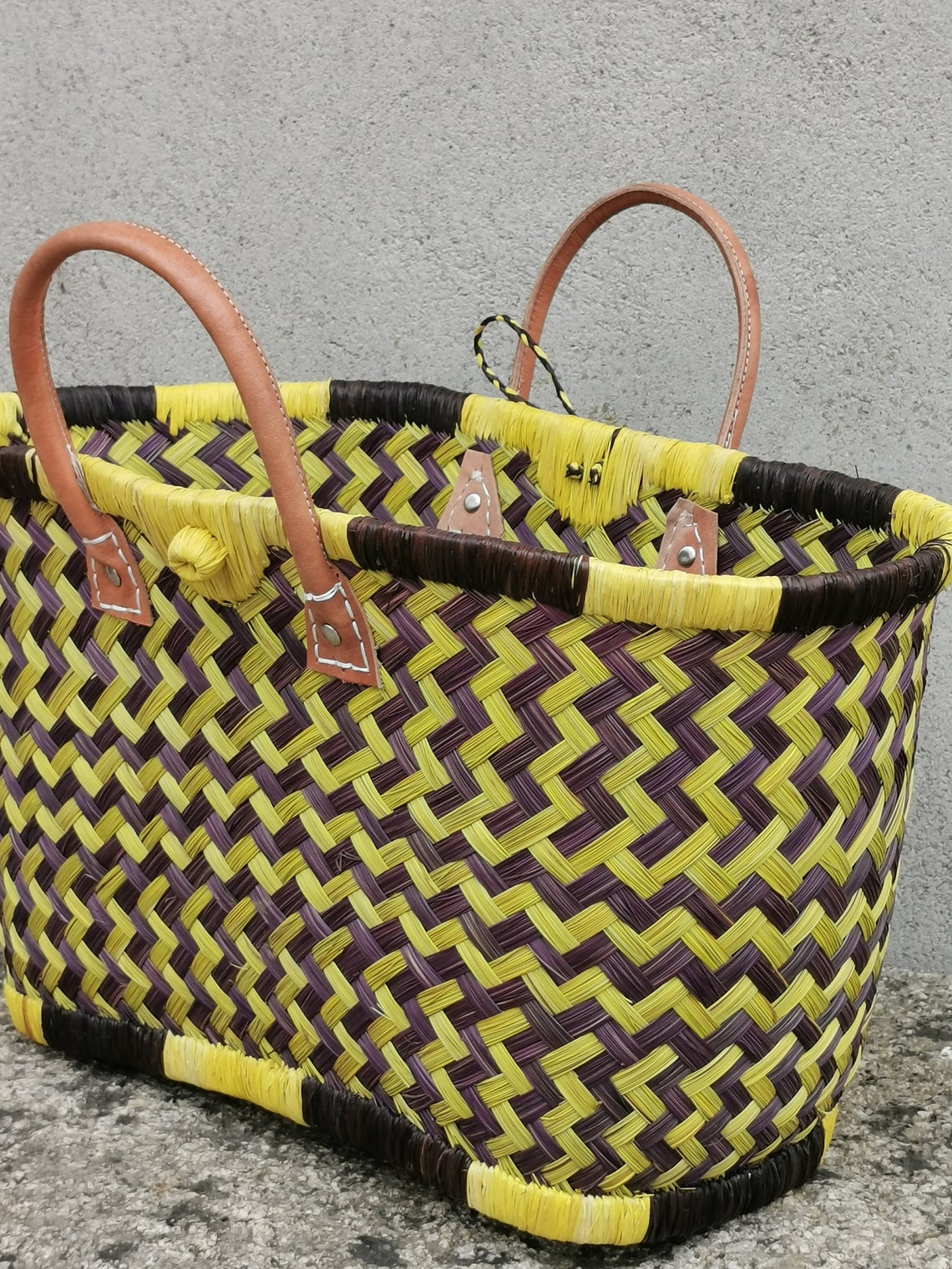 Sac panier en paille tissée artisanale panier en paille sac | Etsy