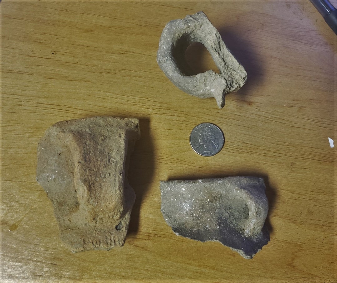 Three, Ancient, Authentic, Native American Pot Handle Shards - Etsy