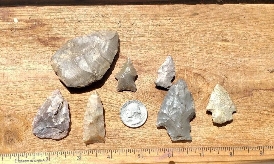 7 Ancient Native American Flint Artifacts From Northeast Kentucky - Etsy