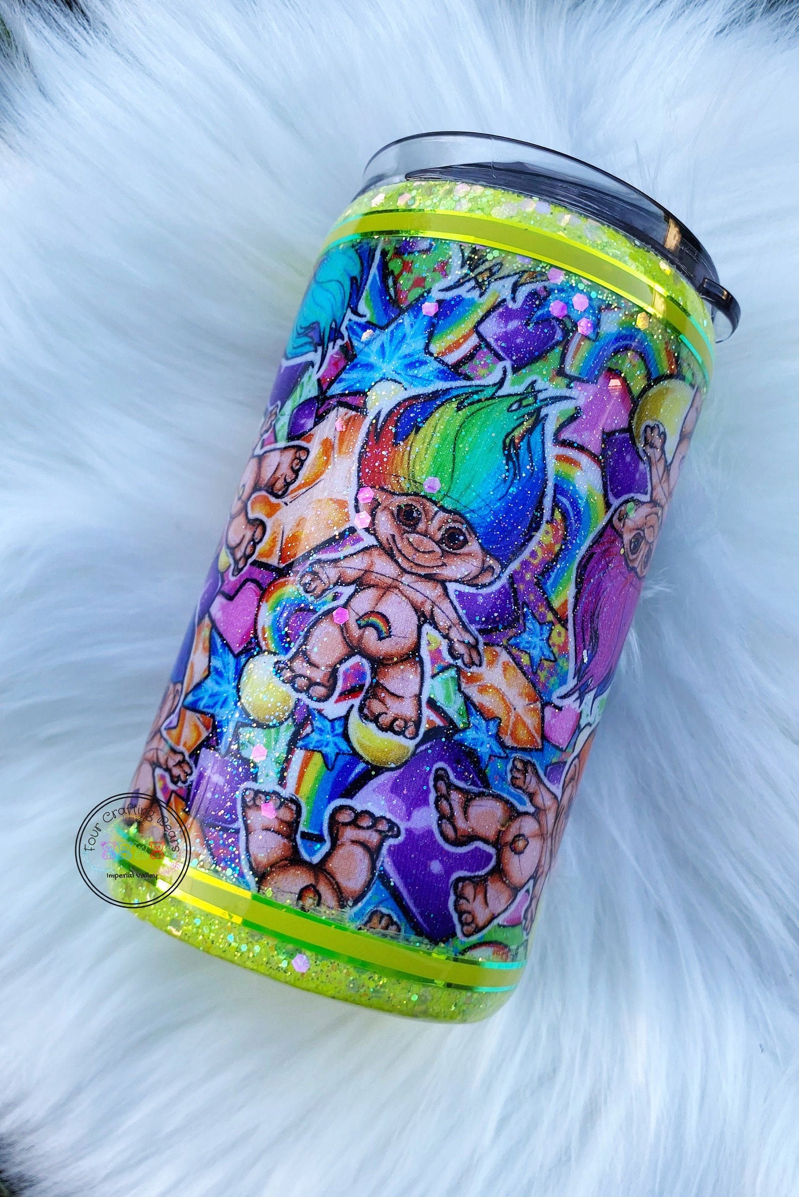 Troll Tumbler Troll Cup Trolls Glitter colorful cup | Etsy