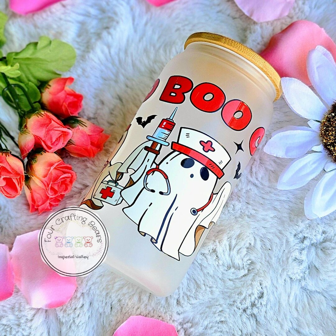 Boo Boo Crew / 16 Oz Frosted Glass Cup - Etsy