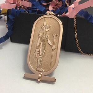 Egyptian Goddess Isis Cartouche Necklace, Egyptian Hieroglyphs ...